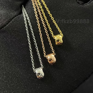 V金高版本新款coco菱格小金豆项链女小香风CNC工艺吊坠锁骨链-阿里巴巴