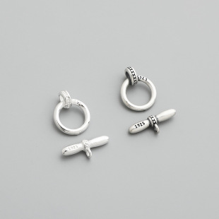 S925纯银泰银圆形OT扣DIY手工串珠手链项链连接扣子尾扣配件材料-阿里巴巴