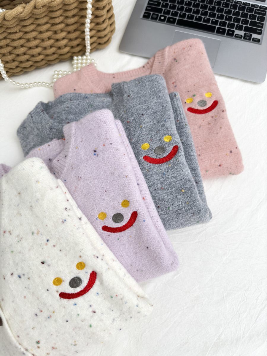 韩系复古点彩圆领针织开衫上衣女2024秋冬感时尚洋气毛衣外套-阿里巴巴