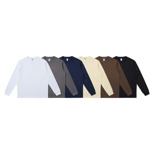 JPB男装|美式260g重磅纯色FOG长袖t恤打底衫男士宽松纯色卫衣春秋-阿里巴巴