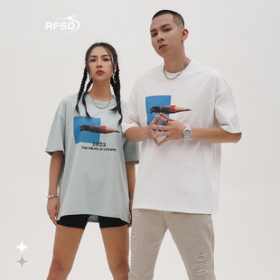 RFSD男装|2023年夏季新品数码直喷印花短袖T恤男潮牌宽松版型230g-阿里巴巴