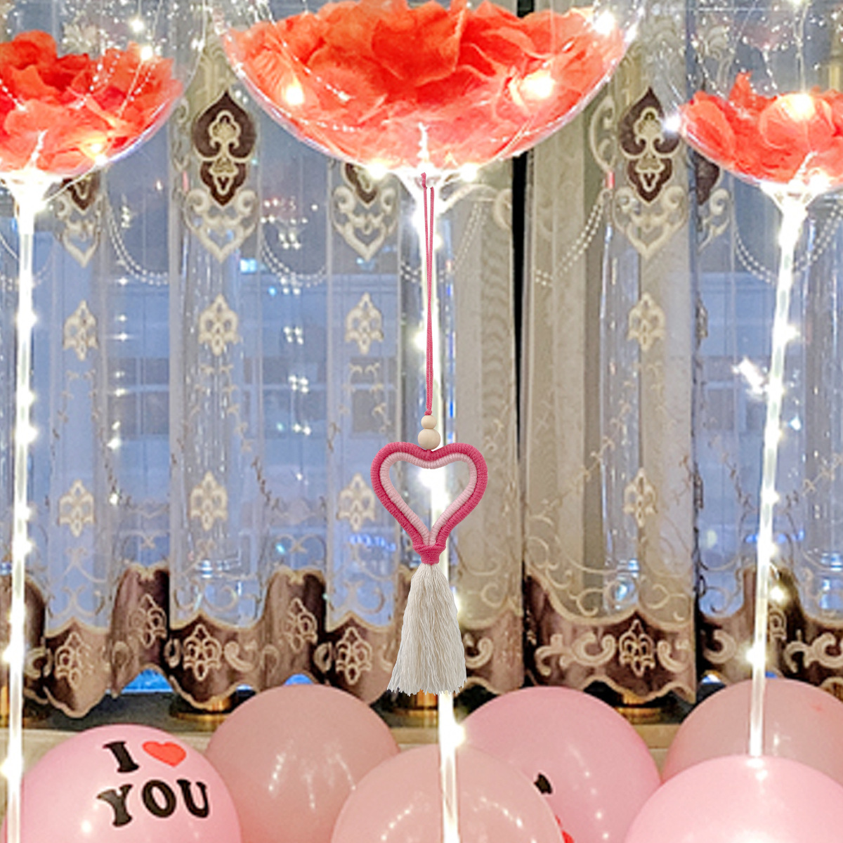 G113 爱心流苏挂饰情人礼物挂饰家居饰品摆件汽车装饰吊饰-阿里巴巴