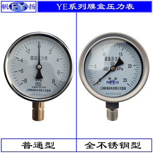 YE-60 YE-100 YE-150 膜盒压力表 不锈钢膜盒压力表 耐震 BF BFZ-阿里巴巴