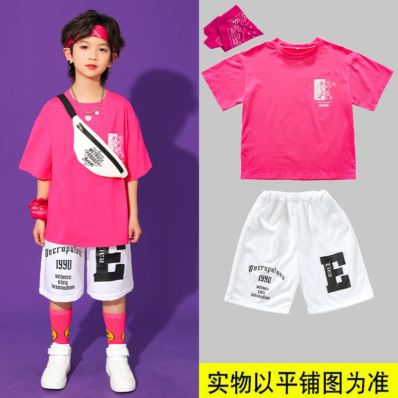 Pink hiphop dance costumes for Girls rapper singers children school ...