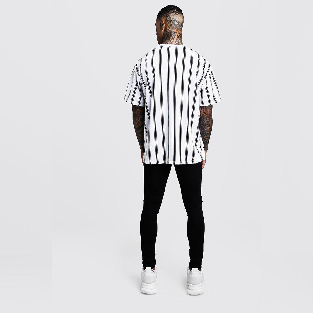 2024新款厂家 跨境3DT恤 休闲 男装T恤 短袖3D印花T恤 简约条纹-阿里巴巴