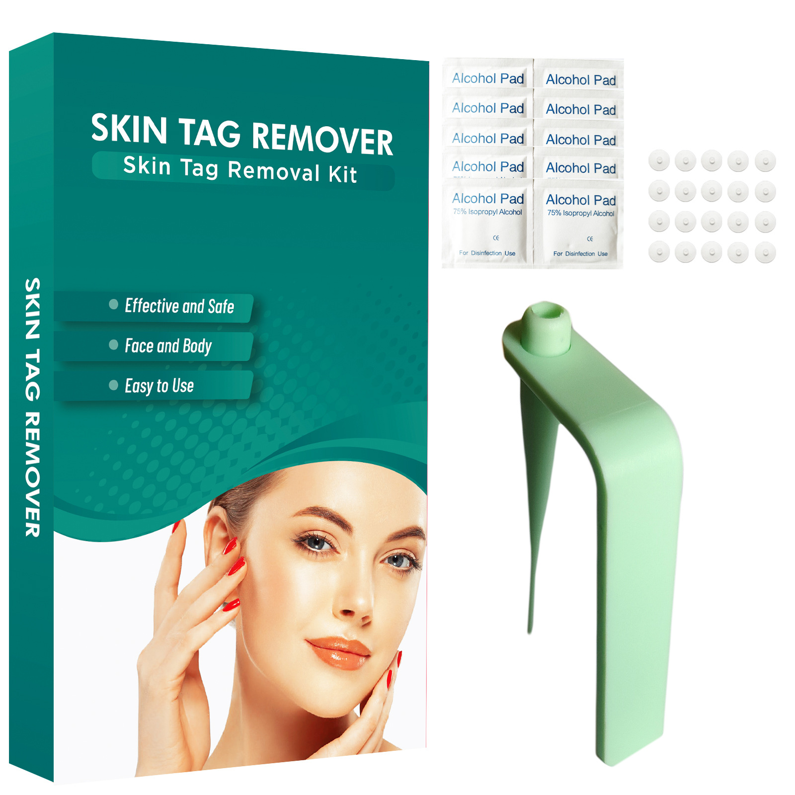Skin Tag rubber Band Removal Tool kit祛肉痣鸡眼祛疣皮赘绿色-阿里巴巴