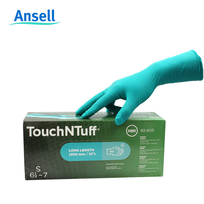 安思尔92-600一次性丁腈手套实验室化学橡胶手套加厚Ansell 92605-阿里巴巴