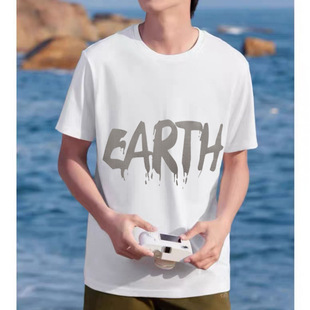 重磅230g纯棉短袖T恤男2024夏季吸湿透气新款字母印花宽松休闲ins-阿里巴巴