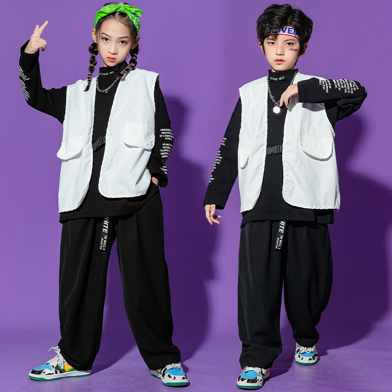 Modern jazz hip-hop street dance costumes for boys girls hip-hop rapper ...