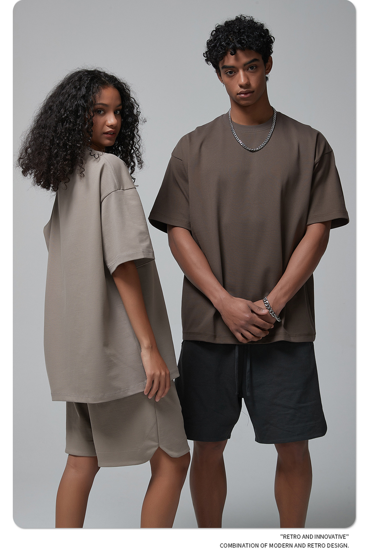 2025春夏新品重磅385g大码男装t恤街头潮牌纯色宽松男女同款短袖T-阿里巴巴