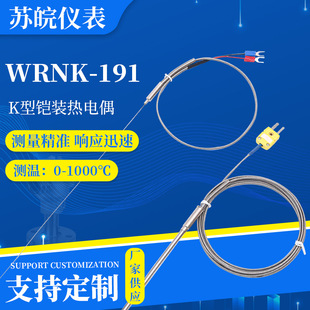 K型铠装热电偶WRNK-191探针温度传感器PT100/E/J热电阻探头温控-阿里巴巴