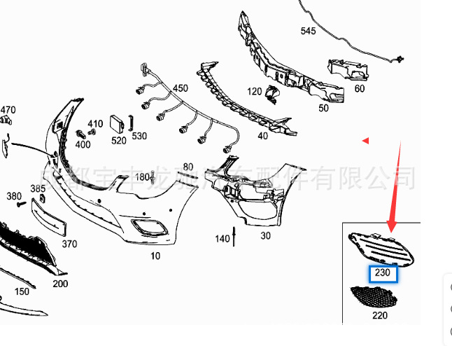 2078852423/2078852523于奔驰E级w207 前杠左右风网饰板-阿里巴巴
