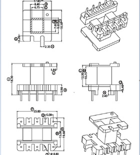EE25加宽骨架EE25高频变压器骨架EE25骨架立式5+5-阿里巴巴