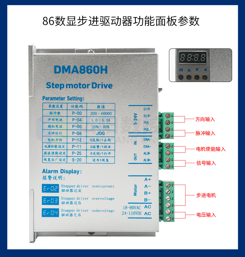 雷塞赛科技DM860 DMA860H二相57 86步进电机驱动器雕刻机伺服电机-阿里巴巴