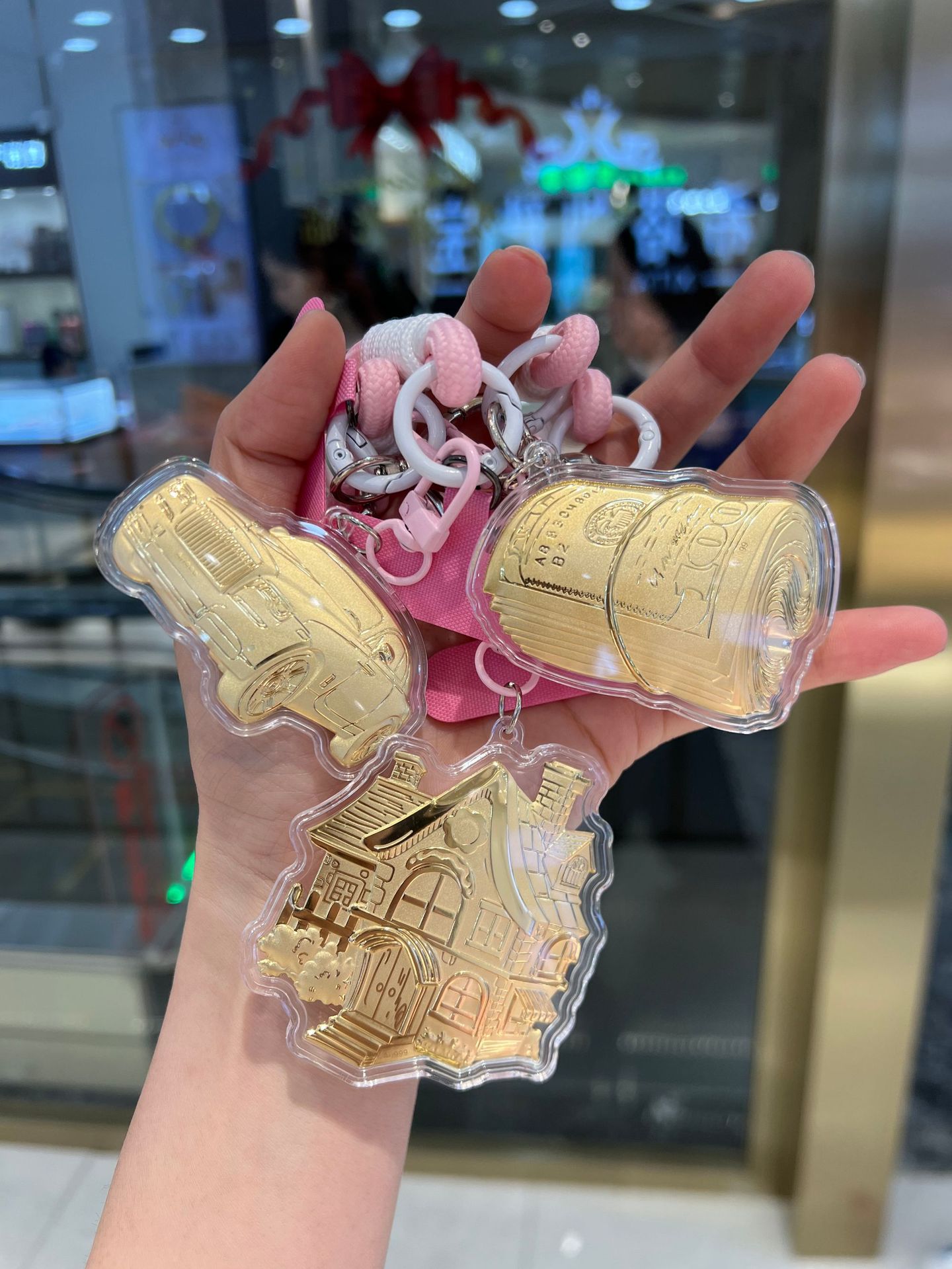 hellokitty黄金手机贴足金999公主请发财kt猫钥匙扣挂件生日礼物-阿里巴巴