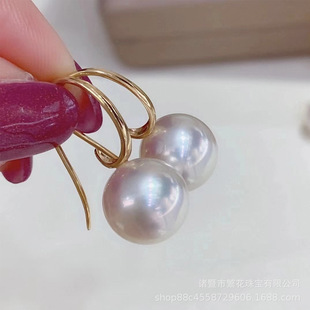 淡水爱迪生s925厚版超大珍珠耳饰媲美澳白正圆冷光白13-14mm耳钩-阿里巴巴