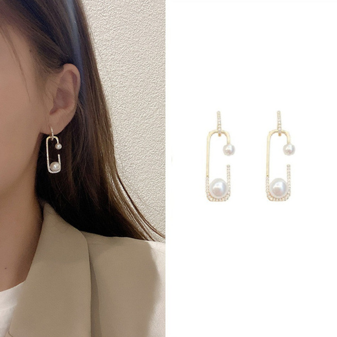 S925银针回形针耳环高级感复古个性耳钉ins小众轻奢2023爆款耳环-阿里巴巴