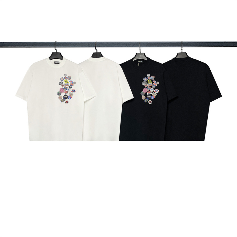 WE11DONE TRACK小众潮牌美式夏季纯棉宽松男士情侣半袖短袖T恤-阿里巴巴