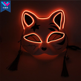 Halloween party EL Mask Cosplay Glow El wire Cat Led Masks-阿里巴巴
