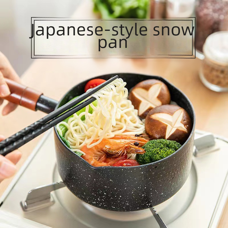 Wholesale Maifan stone non-stick snow pan with lid flat bottom Japanese ...