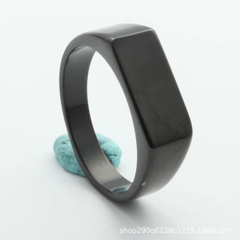 欧美饰品钛钢长方形戒指复古潮男朋克不锈钢长方块指环厂家直供-阿里巴巴