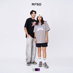 RFSD男装|2025春夏新款美式街头印花短袖潮牌牌印花宽松夏季T恤男-阿里巴巴