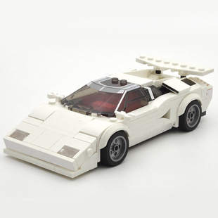 MOC积木兼容乐高91024 蓝宝坚尼 康塔什跑车模型拼搭积木组装玩具-阿里巴巴