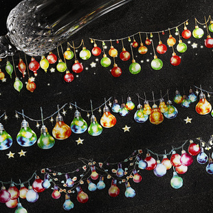 跨境ZABC PET胶带 焰彩之夜系列 灯饰主题手账装饰ins循环贴 6款-阿里巴巴