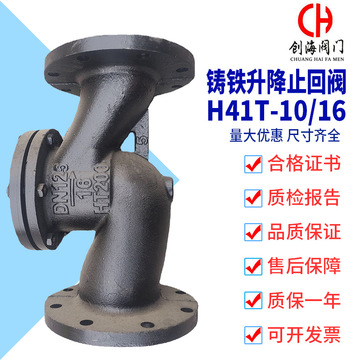 H41T-16 升降式铸铁止回阀 法兰单向阀国标铜芯HT200消防水平安装-阿里巴巴