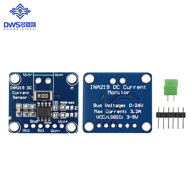 MCU-219 INA219 I2C 接口零漂移 双向电流／电源监控传感器模块-阿里巴巴