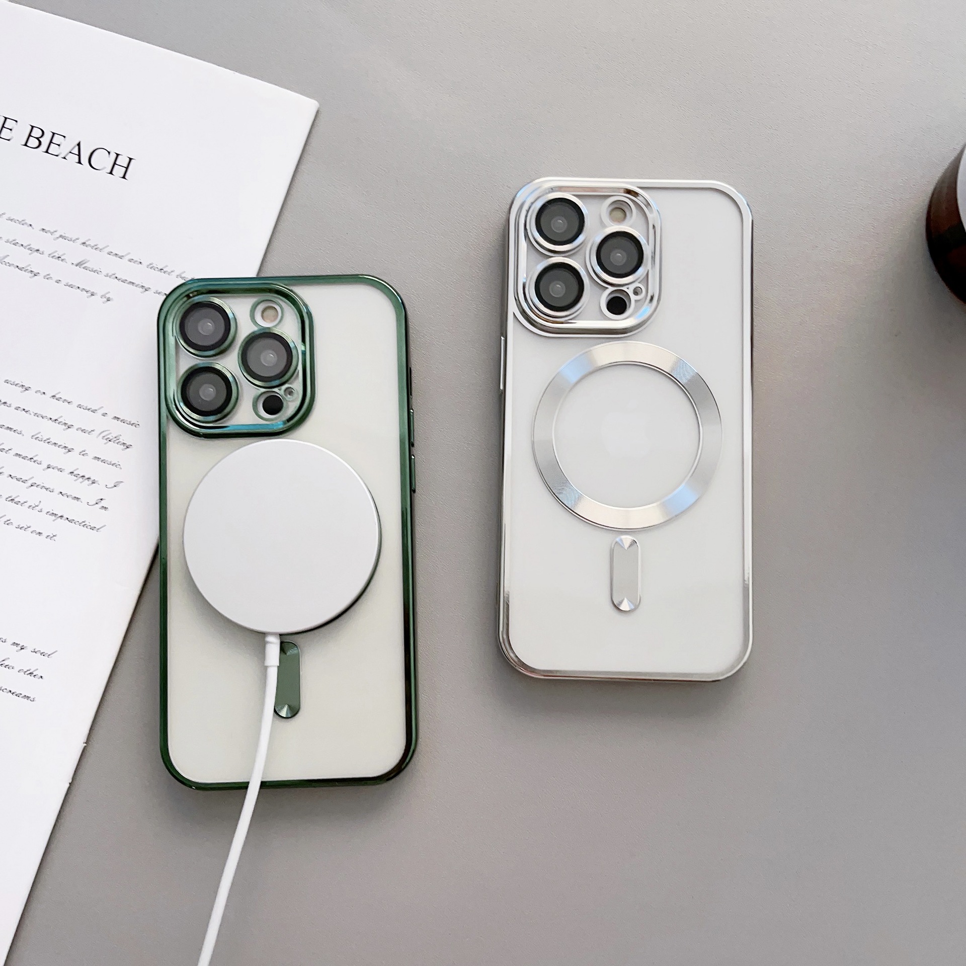 适用iPhone16pro手机壳magsafe磁吸电镀透明苹果15Promax全包软壳-阿里巴巴