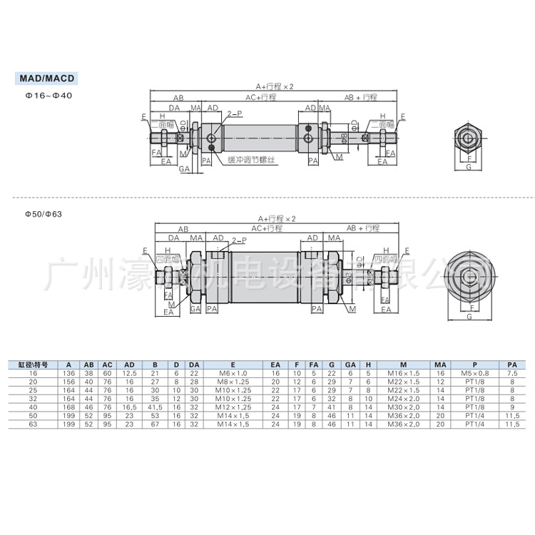 亚德客MA迷你气缸系列MAC/MSA/MAD/MACJ/MAR/AirTAC/定金价格面议-阿里巴巴