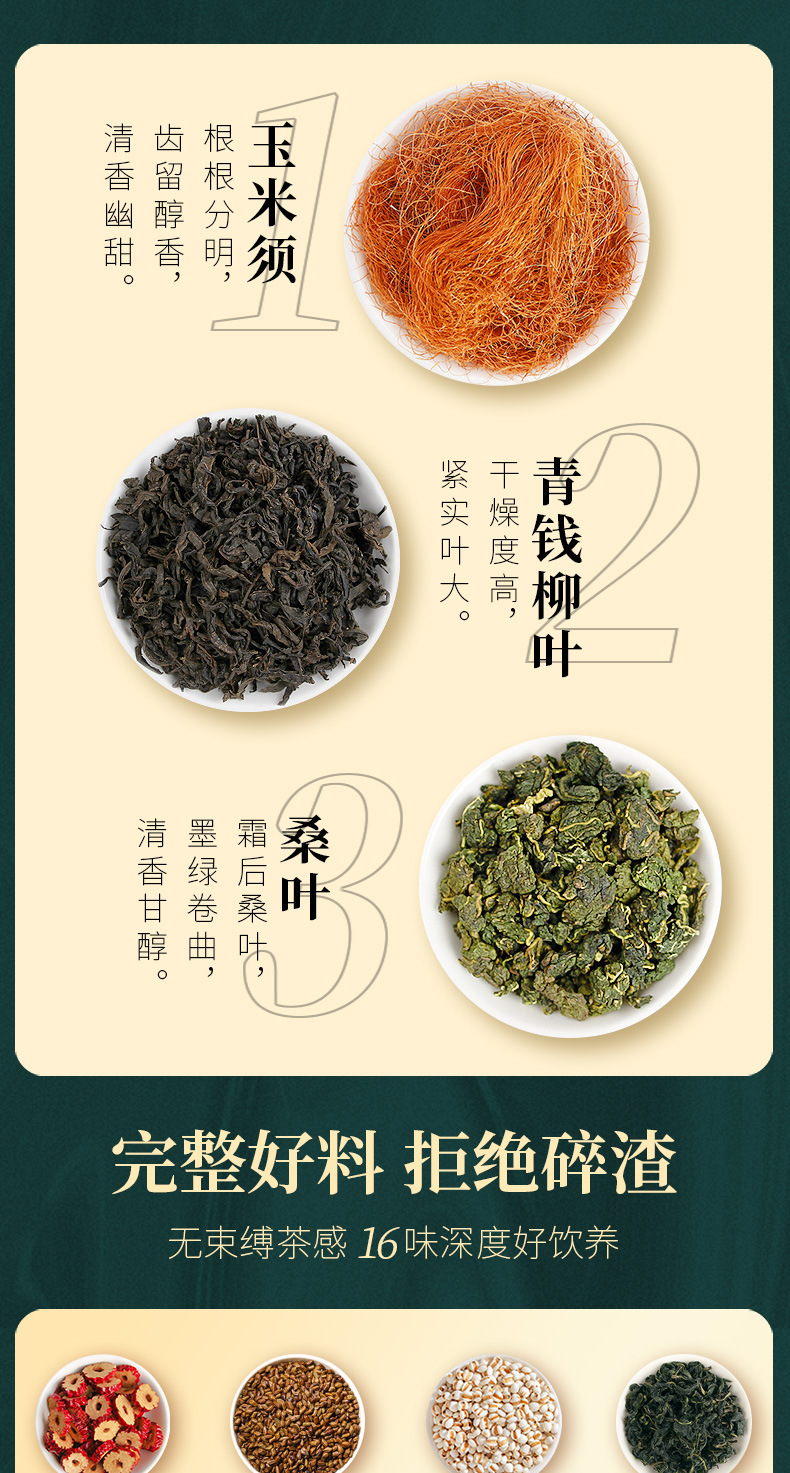 谯韵堂 玉米须青钱柳桑叶茶510g/盒 30小罐装决明子葛根牛蒡 茶-阿里巴巴