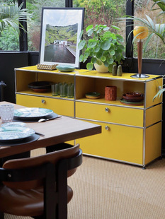 网红中古模块餐边柜客厅落地边柜简约组合收纳置物柜ins斗柜USM柜-阿里巴巴