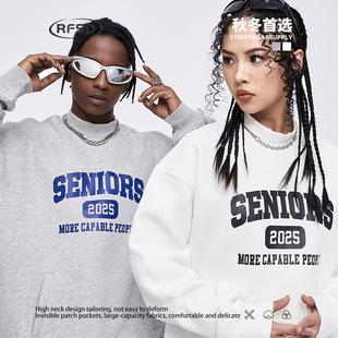 RFSD男装|380g重磅印花高领圆领卫衣2023秋冬潮牌宽松套头上衣男-阿里巴巴