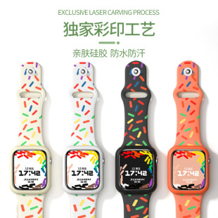 适用Apple iwatch1-8代手表表皮表带硅胶印花苹果新款厂家现货-阿里巴巴