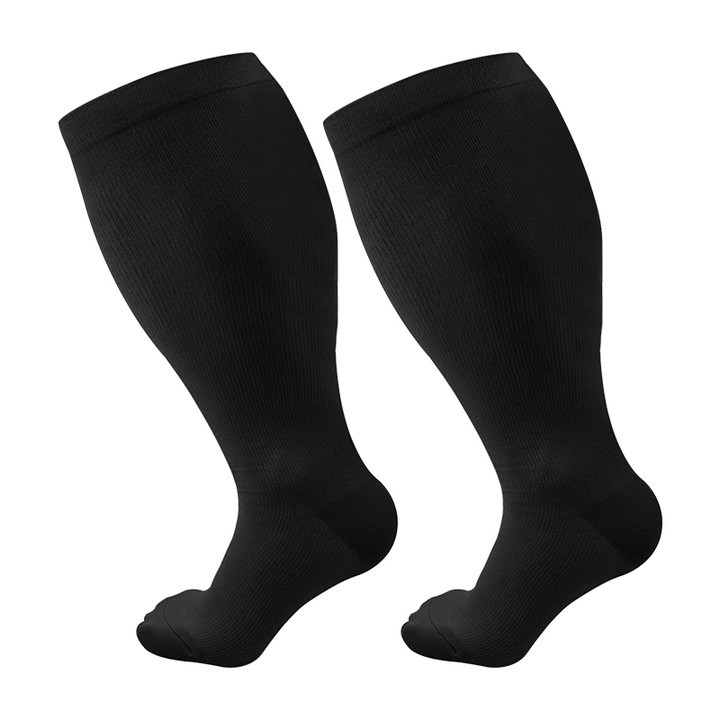 amazon plus size compression stockings plus-sized fat calf socks solid ...
