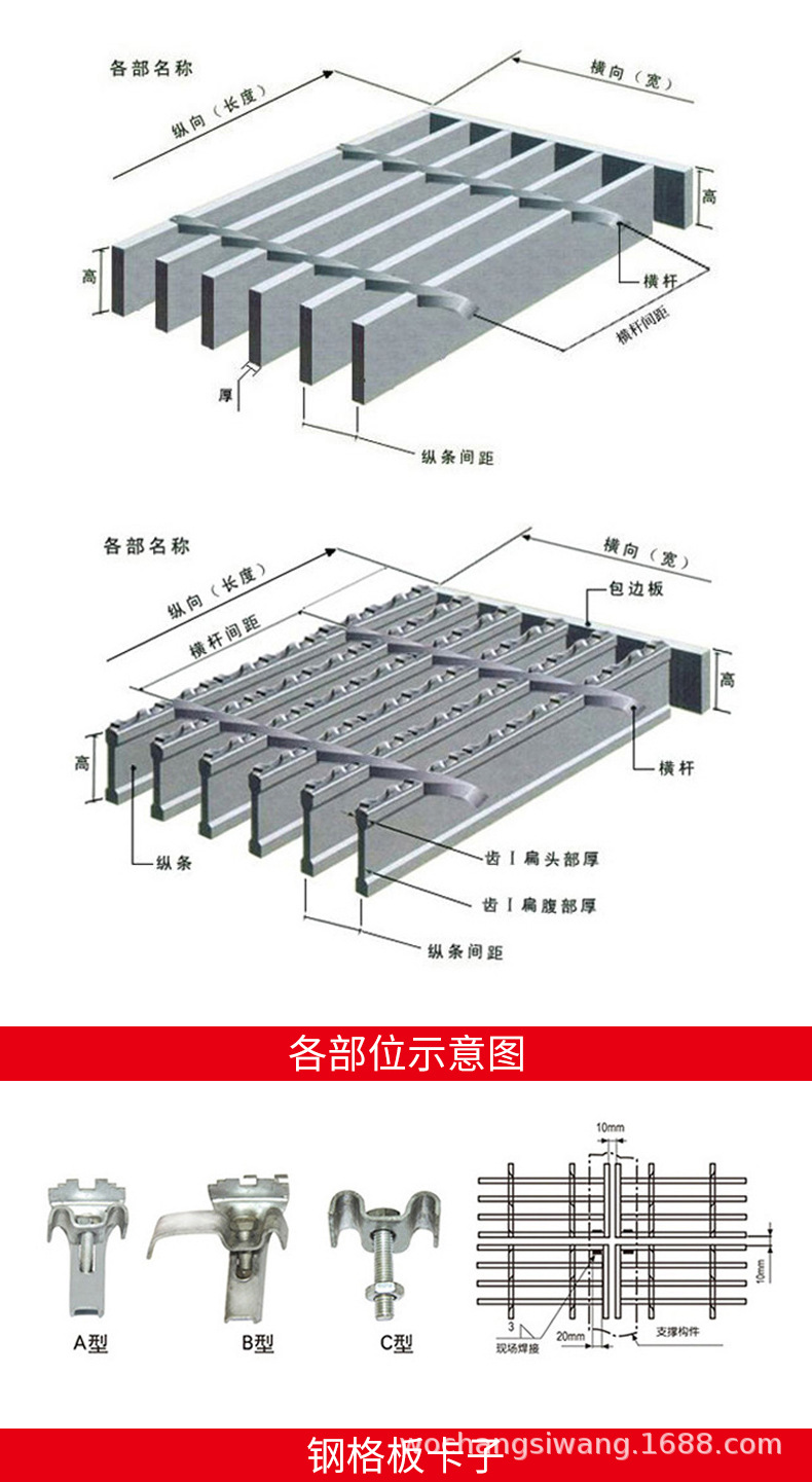 镀锌钢格板不锈钢插接齿形钢格栅重型钢格板厂家供应不锈钢格栅板-阿里巴巴