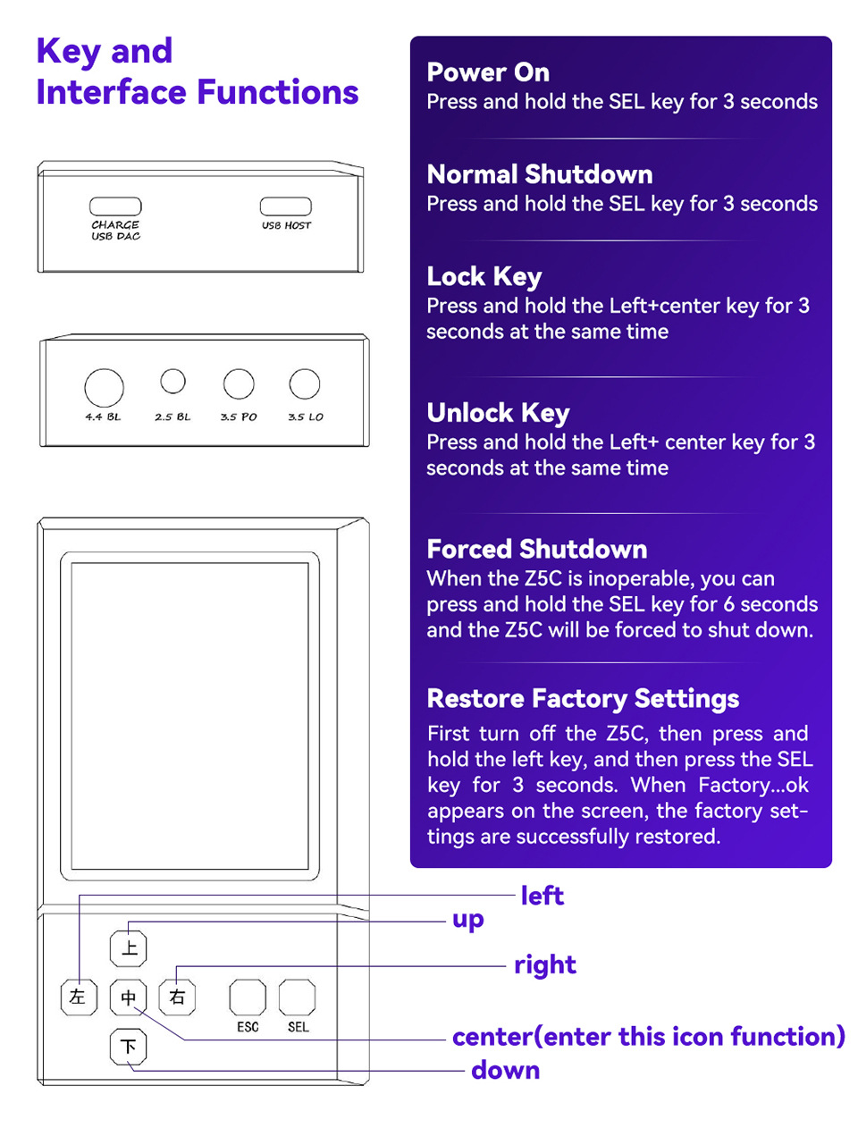 zisan紫珊Z5C旗舰级无损音乐HiFi播放器DAC ES9039Q2M解码蓝牙便-阿里巴巴