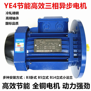 YE4节能高效三相异步电机2级能效YE4-7124-0.37KW 80M2-4-0.75KW-阿里巴巴