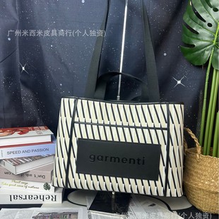 新款条纹托特包包通勤工作日常时尚新款单肩手提时尚女包gamenti-阿里巴巴