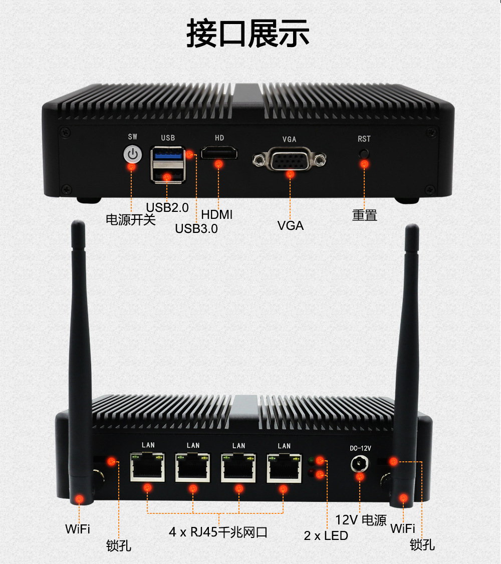 四核J1900无风扇工业级软路由主机4网口嵌入式云终端mini-itx电脑-阿里巴巴