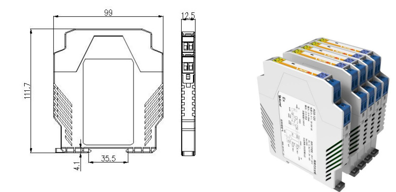 安科瑞BM100-DIS/I-B11直流电流输入信号隔离器一进一出-阿里巴巴