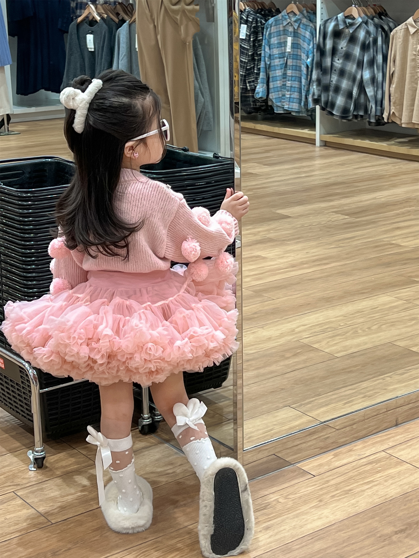 2023秋款女童甜美可爱粉色软糯球球灯笼袖公主毛衣+tutu裙分开拍-阿里巴巴