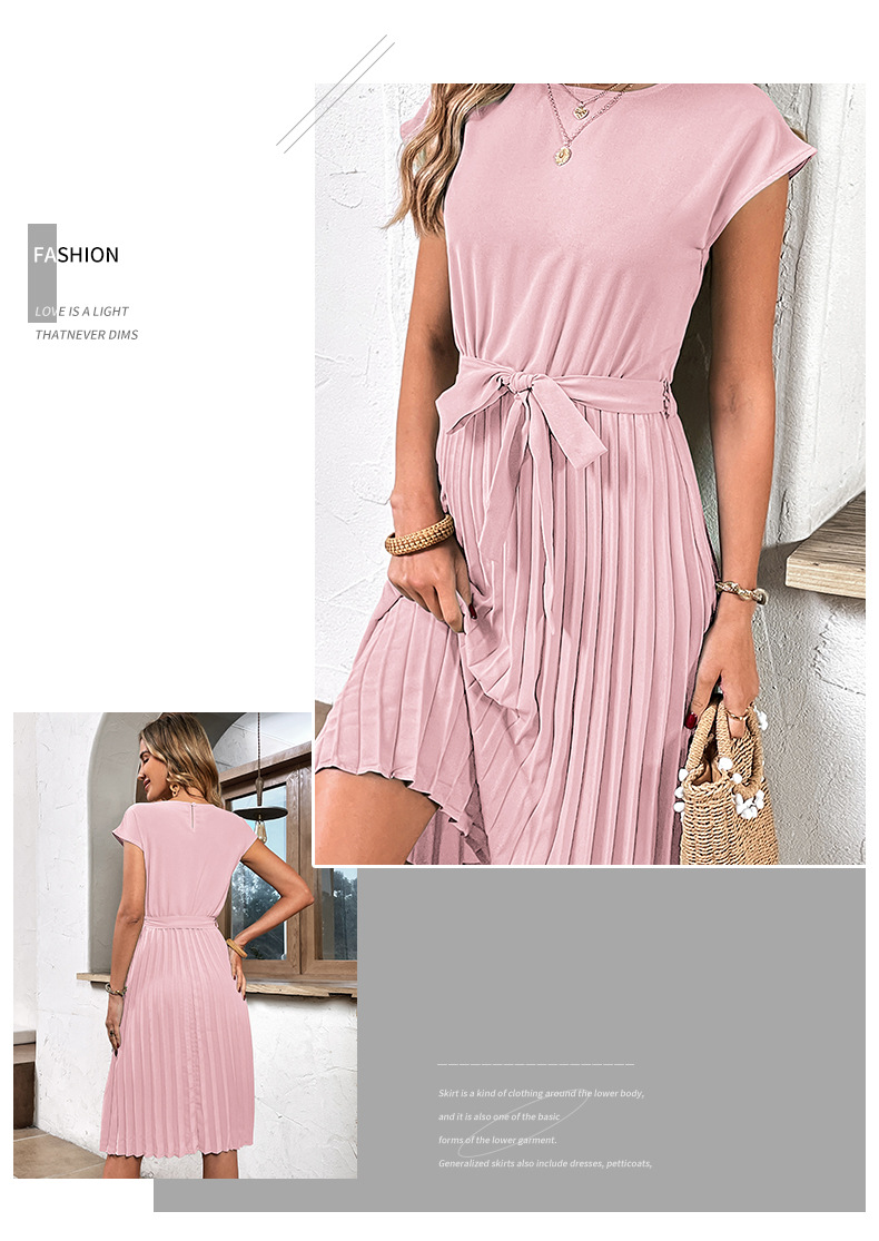 New Women's Casual Strappy Solid Color Dress