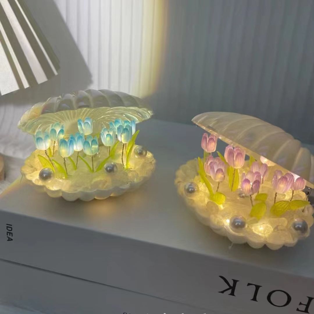 Shake the sound of the same luminous shell Tulip nightlight handmade ...
