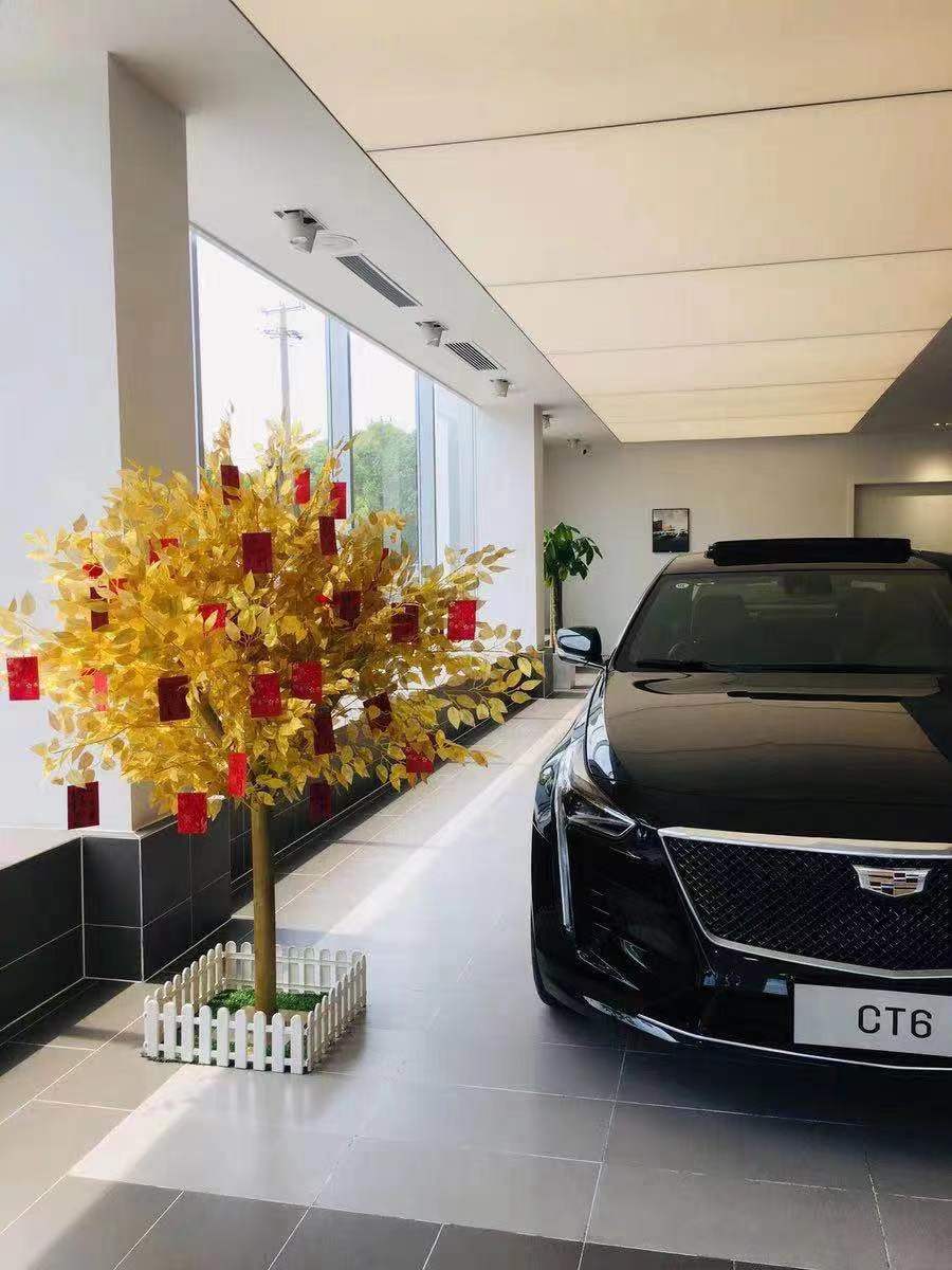 仿真金榕树 延伸型金色摇钱许愿树大厅发财树新年祈福商场金钱树-阿里巴巴