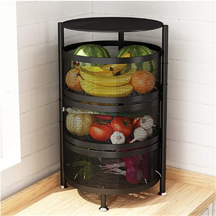 Rotating Vegetable Rack Kitchen Floor Multi-layer Shelf Household ...