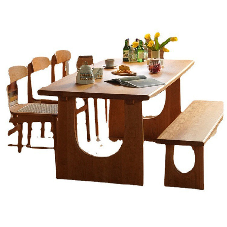 Nordic Solid Wood Dining Table and Chair Combination Home Living Room ...