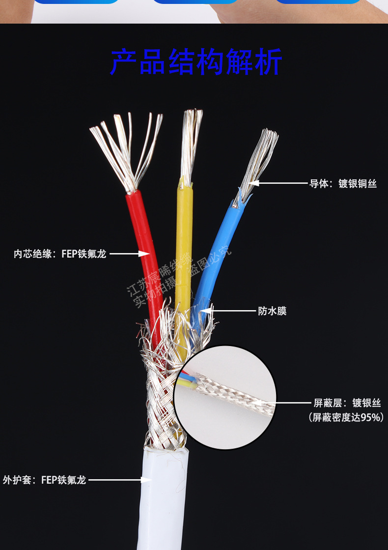 AFPF/KFFP耐高温镀银屏蔽线AFP250双绞铁氟龙信号线发烧机内线3芯-阿里巴巴